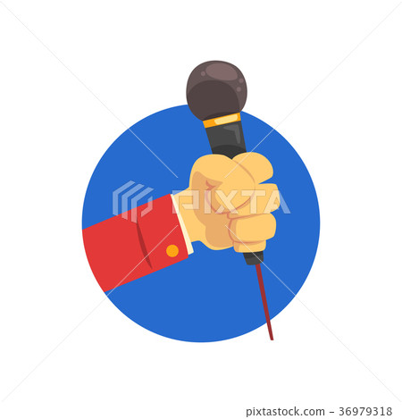 Hand holding microphone cartoon vector - Stock Illustration [36979318 ...