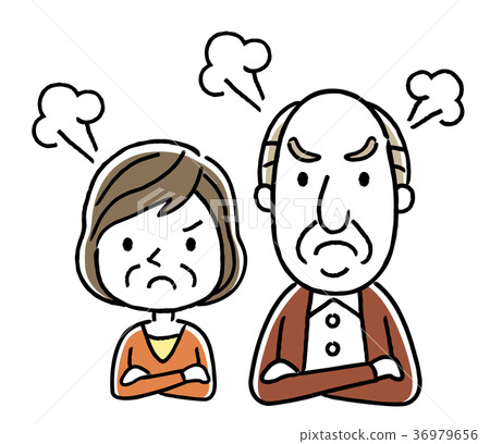Senior couple: get angry, complain - Stock Illustration [36979656] - PIXTA