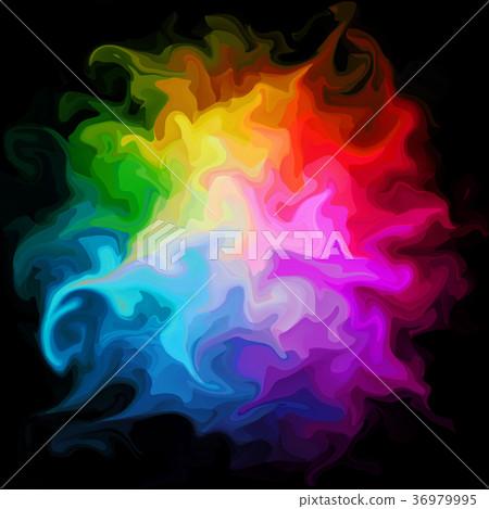 Colorful Digital Acrylic Color Swirl - Stock Illustration [36979995 ...