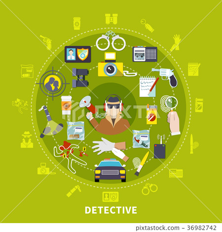 Detective Round Composition - Stock Illustration [36982742] - PIXTA