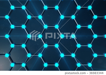 3D Rendering of Graphene atomic structure - - Stock Illustration ...