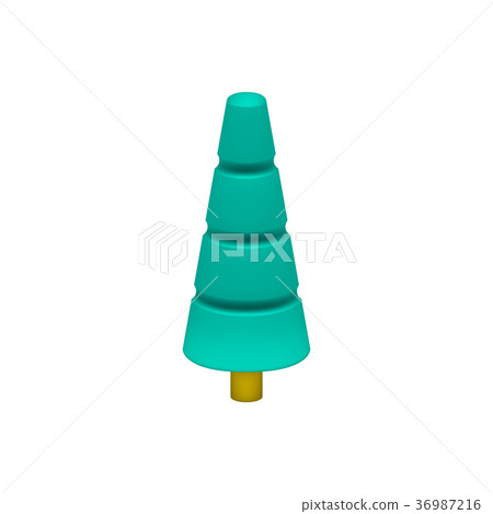 Cyan tree in plastic design on white background - Stock Illustration ...