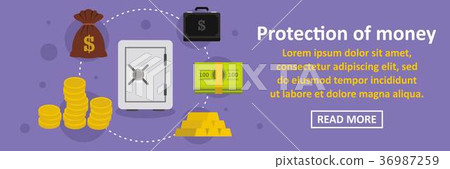 Protection of money banner horizontal concept-插圖素材 [36987259] - PIXTA圖庫