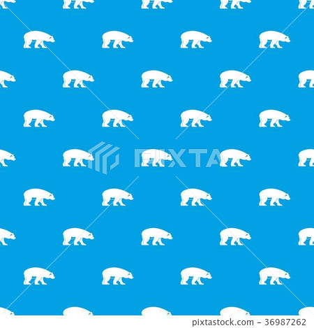 Bear pattern seamless blue - Stock Illustration [36987262] - PIXTA