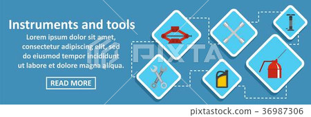 Instruments and tools auto banner horizontal... - Stock Illustration ...