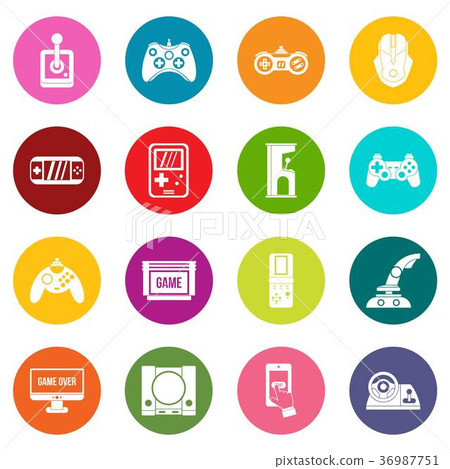 Video game icons many colors set - Stock Illustration [36987751] - PIXTA
