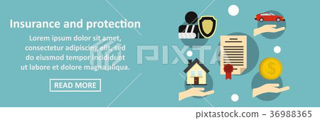 Insurance and protection banner horizontal concept - Stock Illustration ...