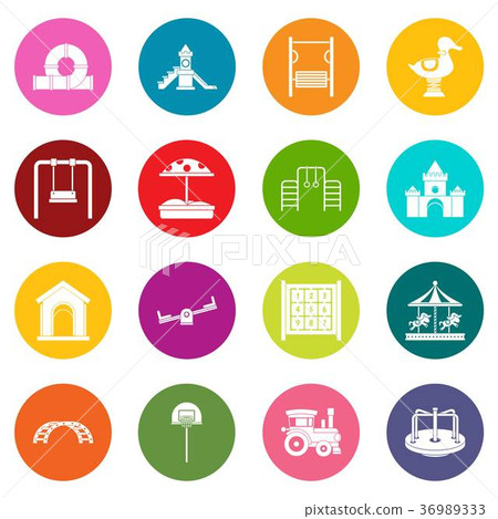 Playground icons many colors set - Stock Illustration [36989333] - PIXTA