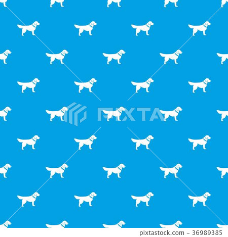 Dog pattern seamless blue - Stock Illustration [36989385] - PIXTA