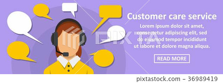 Customer care service banner horizontal concept - Stock Illustration ...