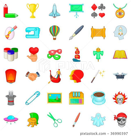 Art icons set, cartoon style - Stock Illustration [36990397] - PIXTA