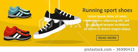 Running sport shoes banner horizontal concept - Stock Illustration ...