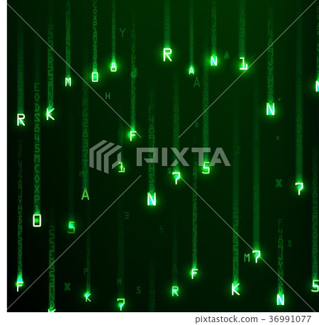 Technology binary background. Binary on green back - Stock Illustration [36991077] - PIXTA