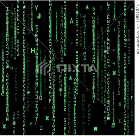 Technology binary background. Binary on green back - Stock Illustration [36991079] - PIXTA