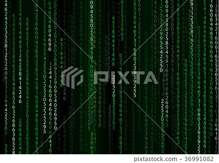 Technology binary background. Binary on green back - Stock Illustration [36991082] - PIXTA