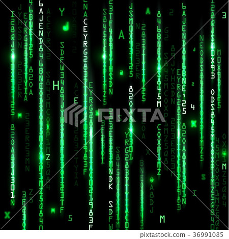 Technology binary background. Binary on green back - Stock Illustration [36991085] - PIXTA