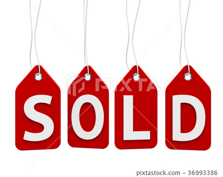 Red labels sold - Stock Illustration [36993386] - PIXTA