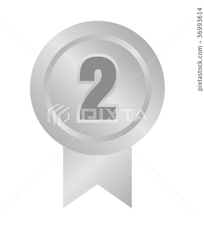 Ranking Medal Icon Set (2nd / Silver / Silver) - Stock Illustration ...