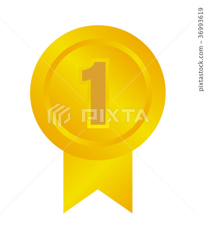 Ranking Medal Icon Set (1st / Gold / Gold) - Stock Illustration ...