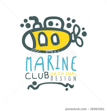 Original sea club logo design template with - Stock Illustration ...