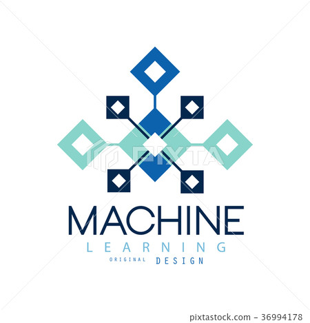 Creative geometric logo. Machine learning. Modern - Stock Illustration ...