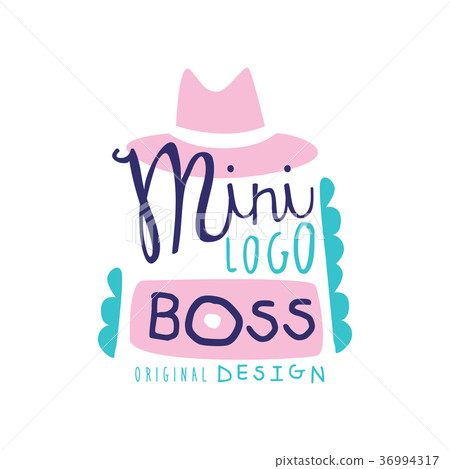Mini boss logo creative design with broad-brimmed - Stock Illustration ...