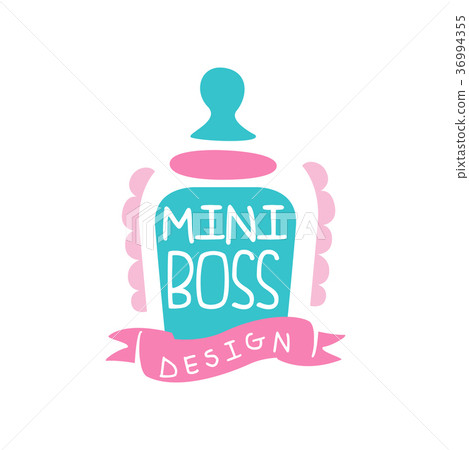 Adorable mini boss logo original design with - Stock Illustration ...