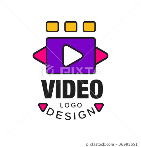 Colorful video logo template creative design with - Stock Illustration ...