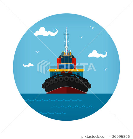 Tugboat Icon, Vector Illustration - Stock Illustration [36996866] - PIXTA
