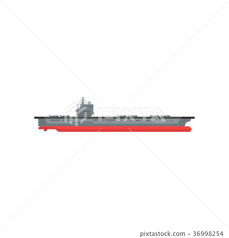 Large cartoon aircraft carrier with military-插圖素材 [36998254] - PIXTA圖庫