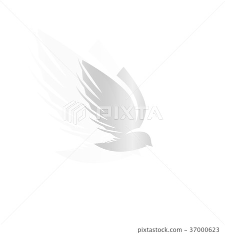 Isolated abstract silver color birds silhouettes - Stock Illustration ...
