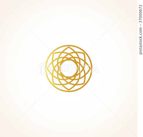 Isolated abstract round shape golden color logo - Stock Illustration ...