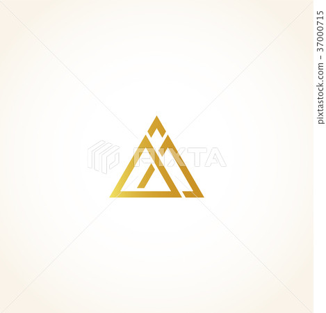 Isolated abstract golden color triangles contour - Stock Illustration ...
