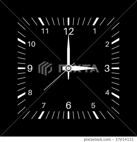 Clock. Square shaped clock. Vector illustration on - Stock Illustration ...