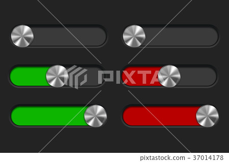 Control panel with black slider bar. Green and red - Stock Illustration ...