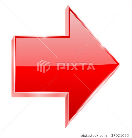 Red big arrow. 3d shiny icon - Stock Illustration [37021053] - PIXTA