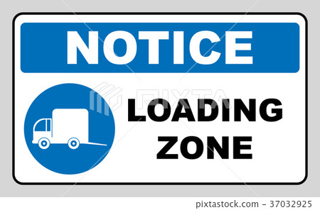 Loading zone sign. Vector illustration isolated on - Stock Illustration ...