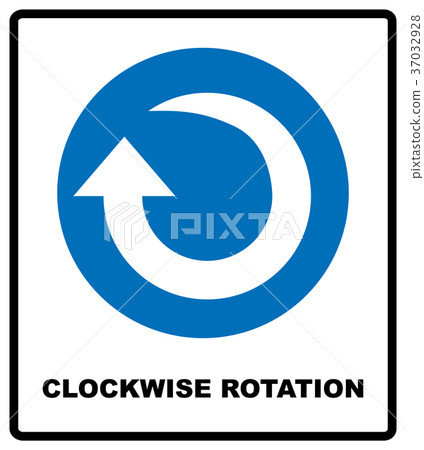 Clockwise rotation arrow icon. Blue mandatory - Stock Illustration ...