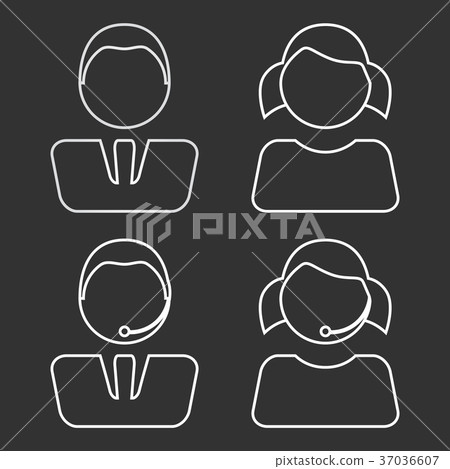 Call center people icons - Stock Illustration [37036607] - PIXTA