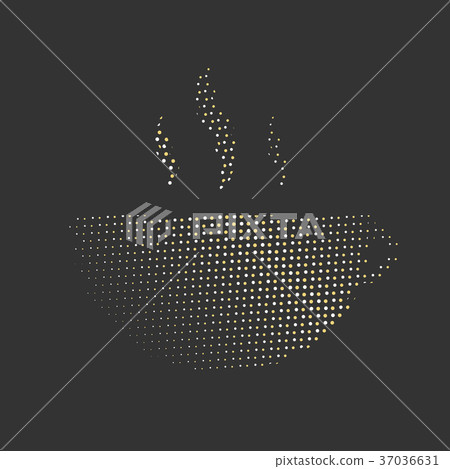Halftone cup of coffee - Stock Illustration [37036631] - PIXTA