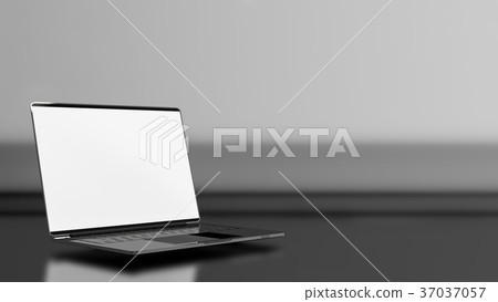 Laptop metallic color with blank screen isolated - Stock Illustration ...