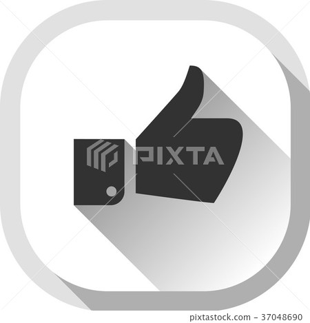 Thumb up, gray button - Stock Illustration [37048690] - PIXTA