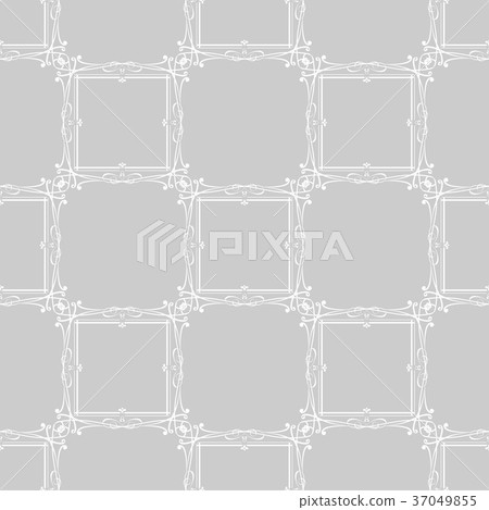 Gray seamless pattern with floral and geometric - Stock Illustration ...