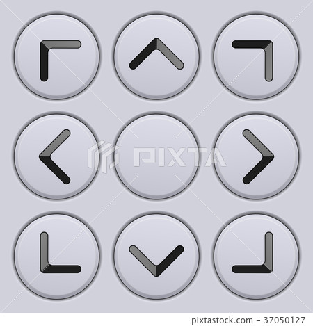 Round keypad buttons with black arrows - Stock Illustration [37050127 ...