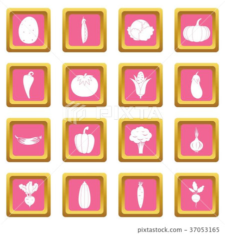 Vegetables icons pink - Stock Illustration [37053165] - PIXTA