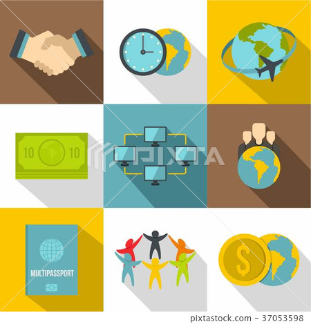 Citizenship icons set, flat style - Stock Illustration [37053598] - PIXTA