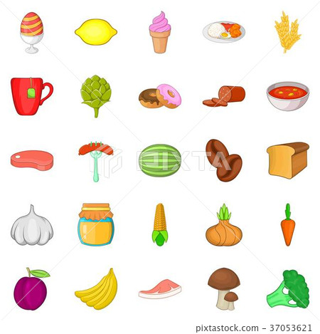 Ration icons set, cartoon style - Stock Illustration [37053621] - PIXTA