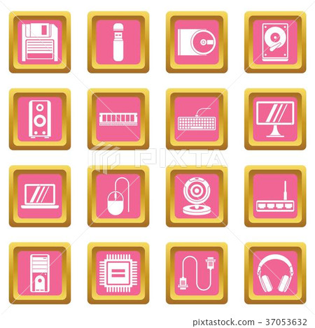 Computer icons pink - Stock Illustration [37053632] - PIXTA