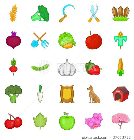 Crop icons set, cartoon style - Stock Illustration [37053732] - PIXTA