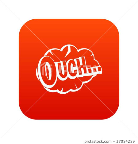 Ouch, speech cloud icon digital red - Stock Illustration [37054259] - PIXTA